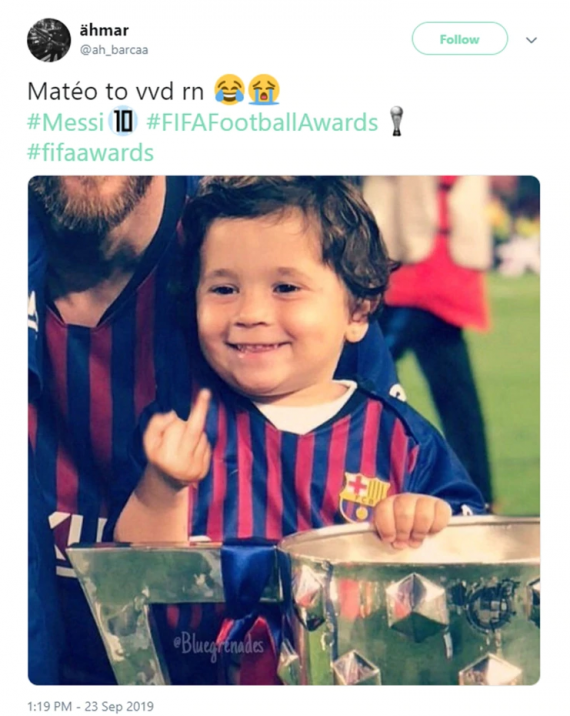 Los memes de Mateo Messi tras la entrega de los premios "The Best ...